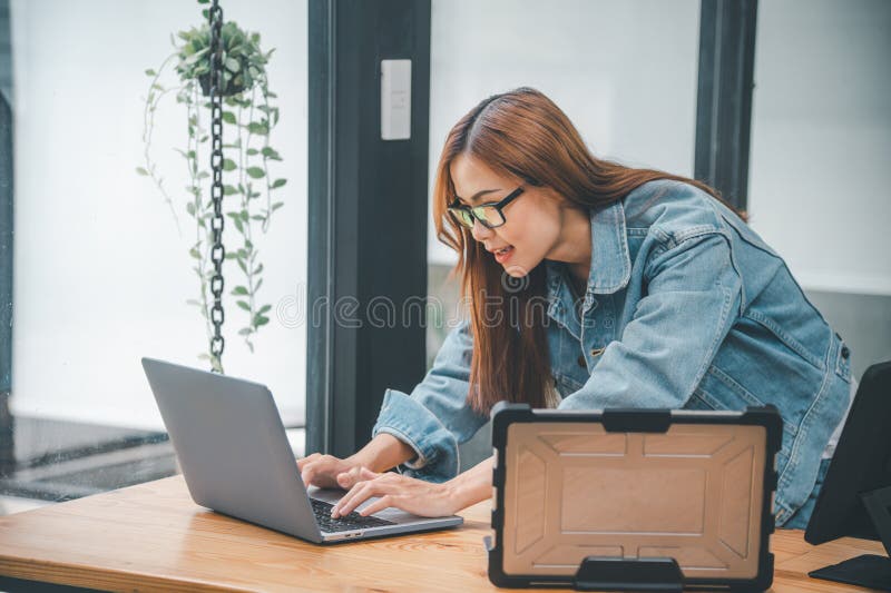 Female Programmer Working on Coding, Software Development and Web ... Female Programmer Working on Coding, Software Development and Web ...