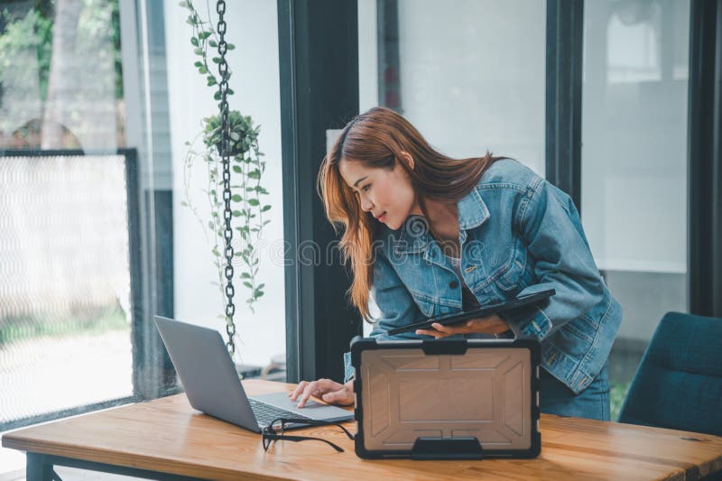 Female Programmer Working on Coding, Software Development and Web ... Female Programmer Working on Coding, Software Development and Web ...
