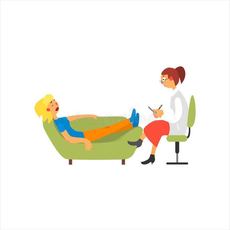 Female Psychoanalytic Vector Illustration Stock Vector - Illustration ...