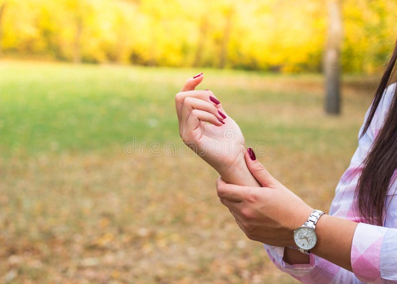 Female Pulse check stock photo. Image of human, artery - 133483150