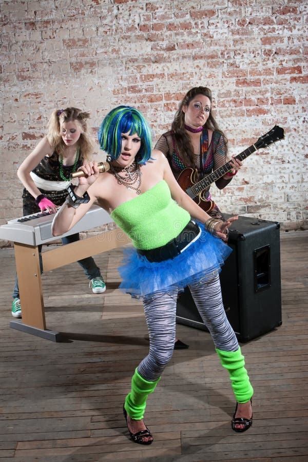 Female punk rock band stock photo. Image of brown, bricks - 14270502