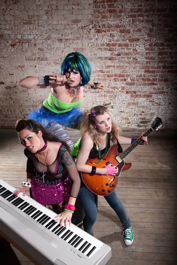 Female punk rock band stock photo. Image of musician - 14857690