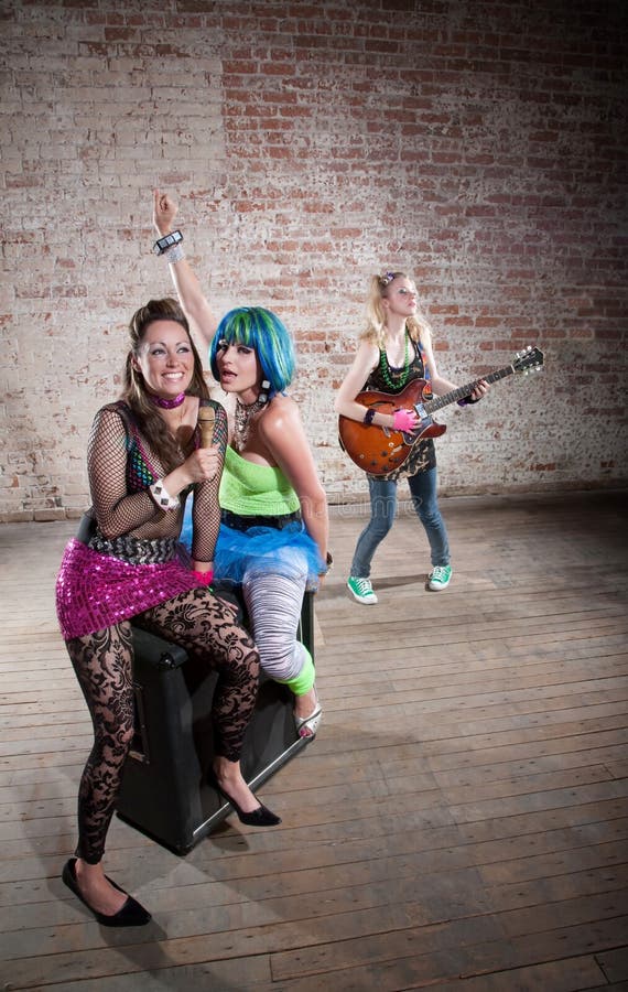 Female punk rock band stock photo. Image of musician - 15036346