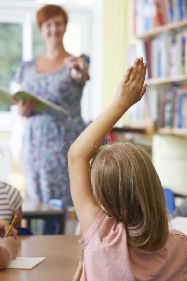 Happy Student Answering Question Stock Image - Image of academy ...