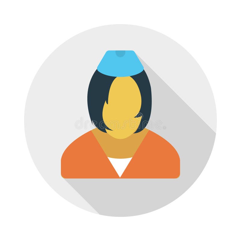 Female Reception Vector Flat Icon Stock Vector - Illustration of crew ...