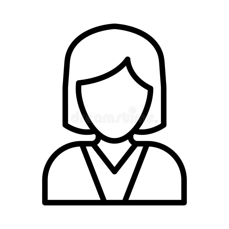 Female Reception Vector Thin Line Icon Stock Vector - Illustration of ...