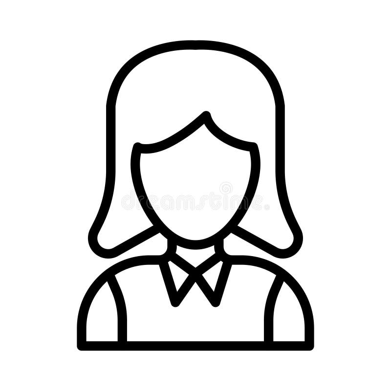 Female Reception Vector Thin Line Icon Stock Vector - Illustration of ...