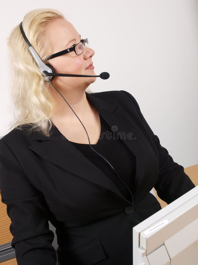 Female Receptionist stock image. Image of blond, happy - 12159793