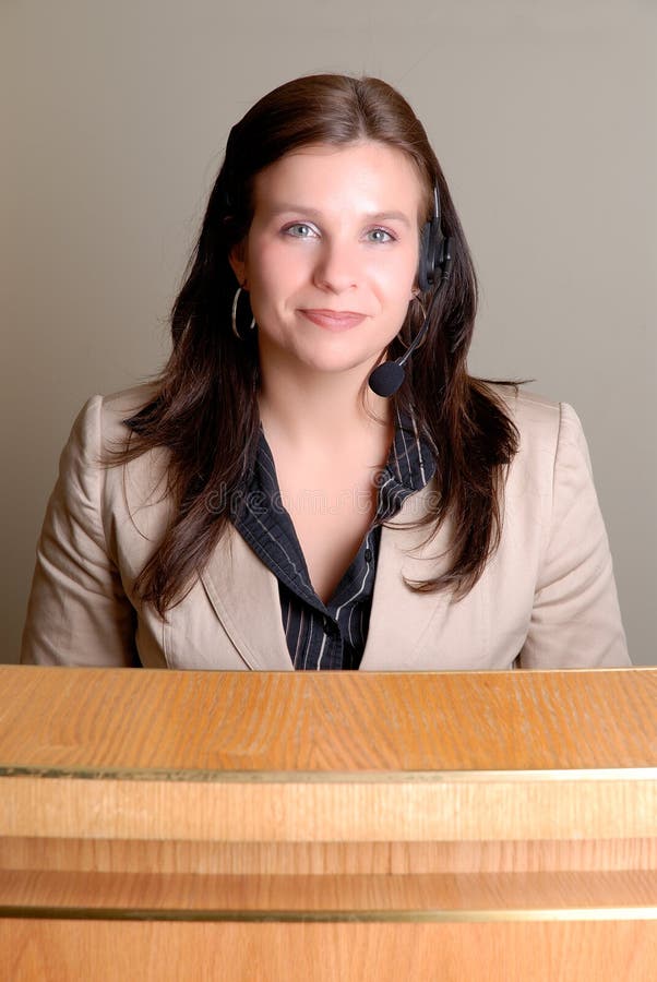 Female Receptionist stock image. Image of center, smile - 2187247