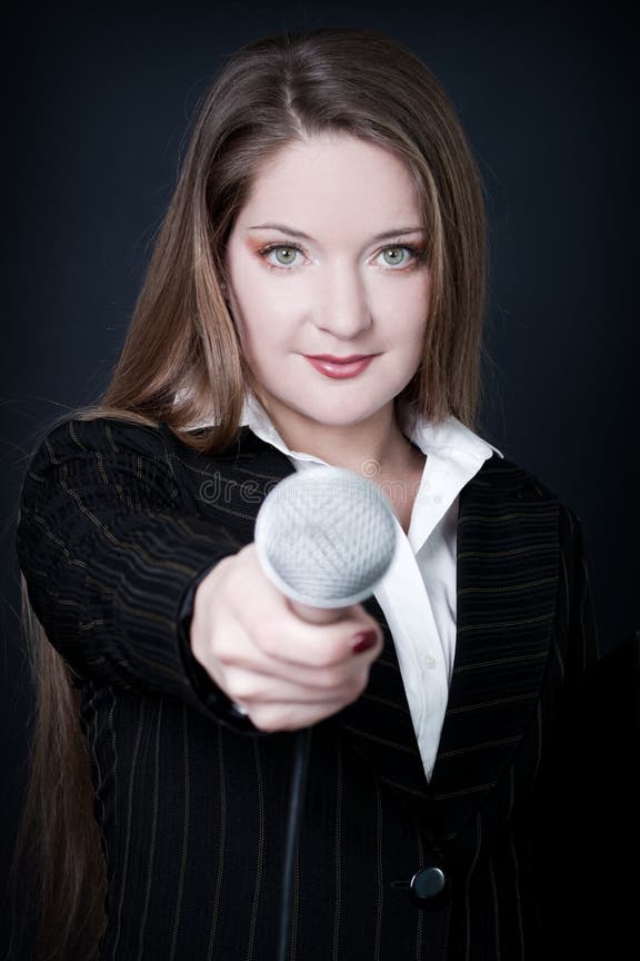 Female reporter stock image. Image of interviewing, caucasian - 29898265