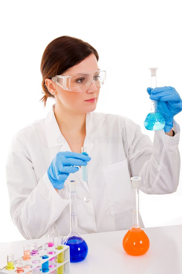 Female researcher stock image. Image of color, chemical - 29349117
