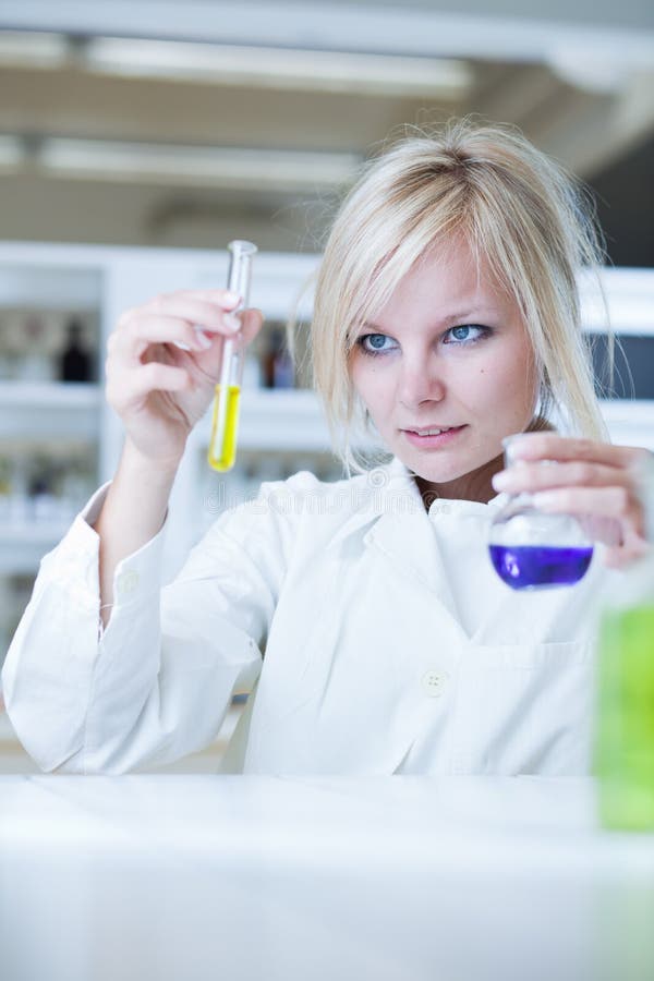 Female Researcher in a Chemistry Lab Stock Image - Image of medicine ...