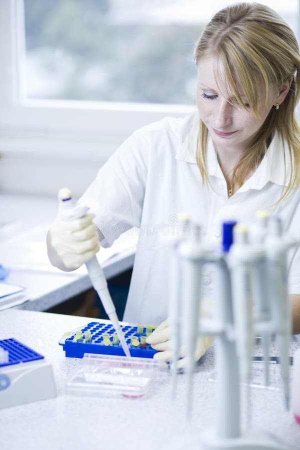 Female Researcher Doing Research in a Lab Stock Photo - Image of ...