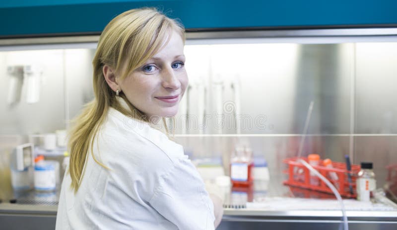 Female Researcher Doing Research in a Lab Stock Image - Image of ...