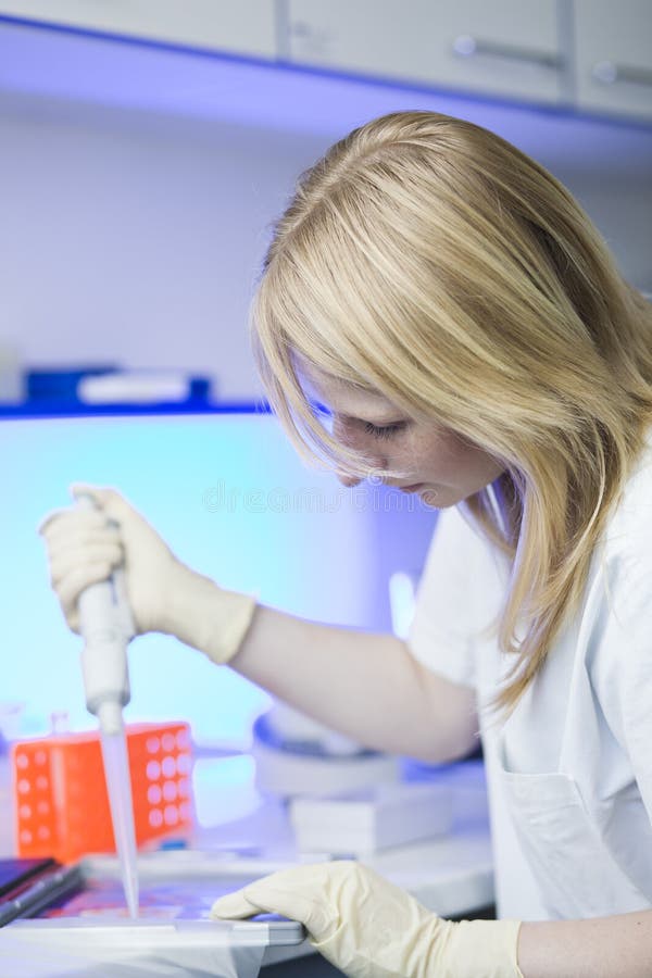 Female Researcher Doing Research in a Lab Stock Image - Image of ...