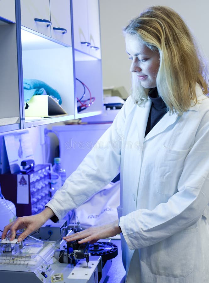 Female Researcher in a Laboratory Stock Photo - Image of biology ...