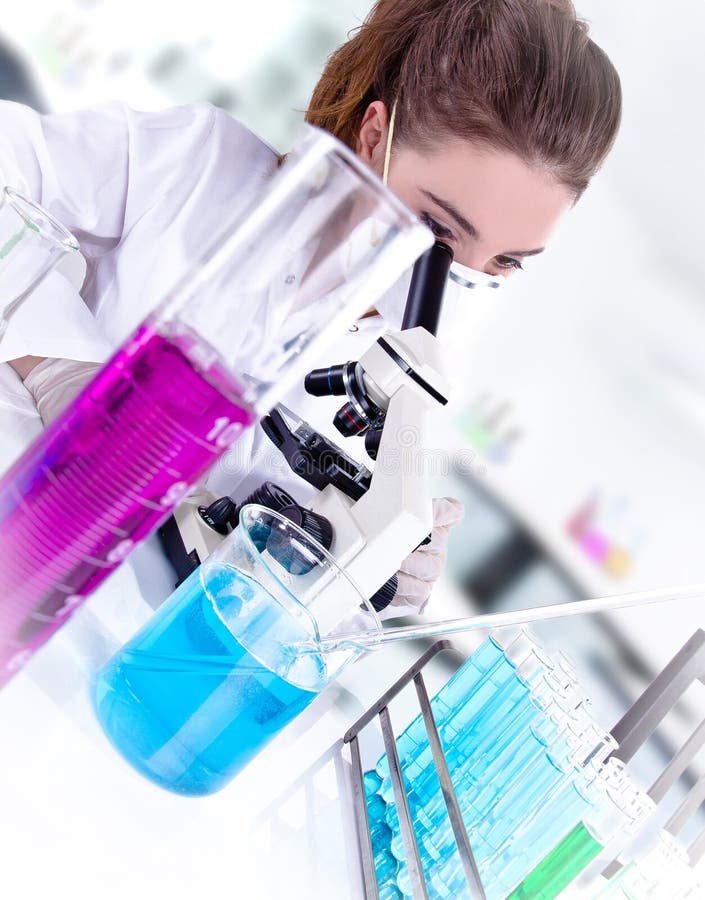 Female Researcher in Laboratory Stock Photo - Image of health ...