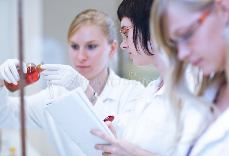Female Researchers in a Chemistry Lab Stock Photo - Image of center ...
