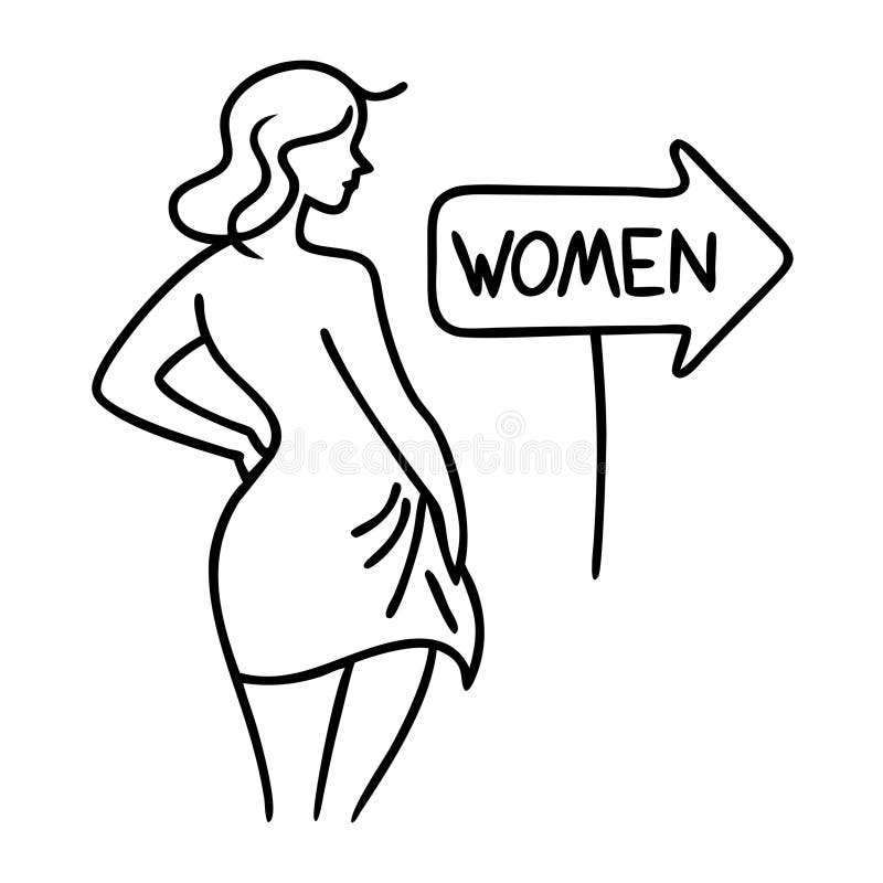 Female Restroom Sign Silhouette Minimalist Vector Illustration Stock ...