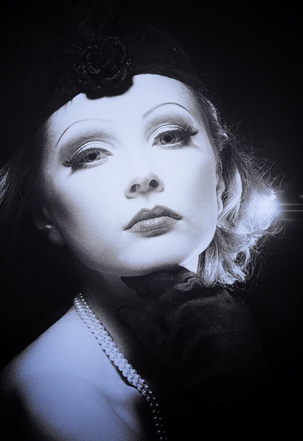 Female Retro Revival Portrait. Stock Image - Image of face, caucasian ...