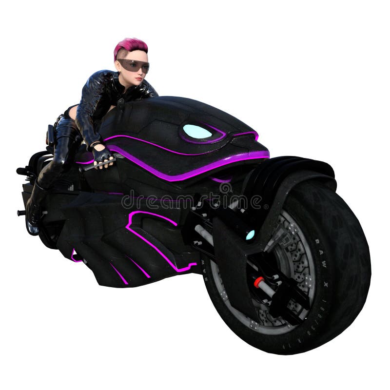 Female rider stock illustration. Illustration of motorcycle - 56424205