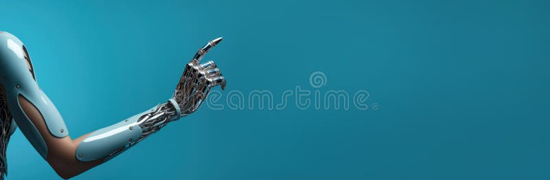 Female Robot Android S Hand with Pointing Finger Stock Illustration ...