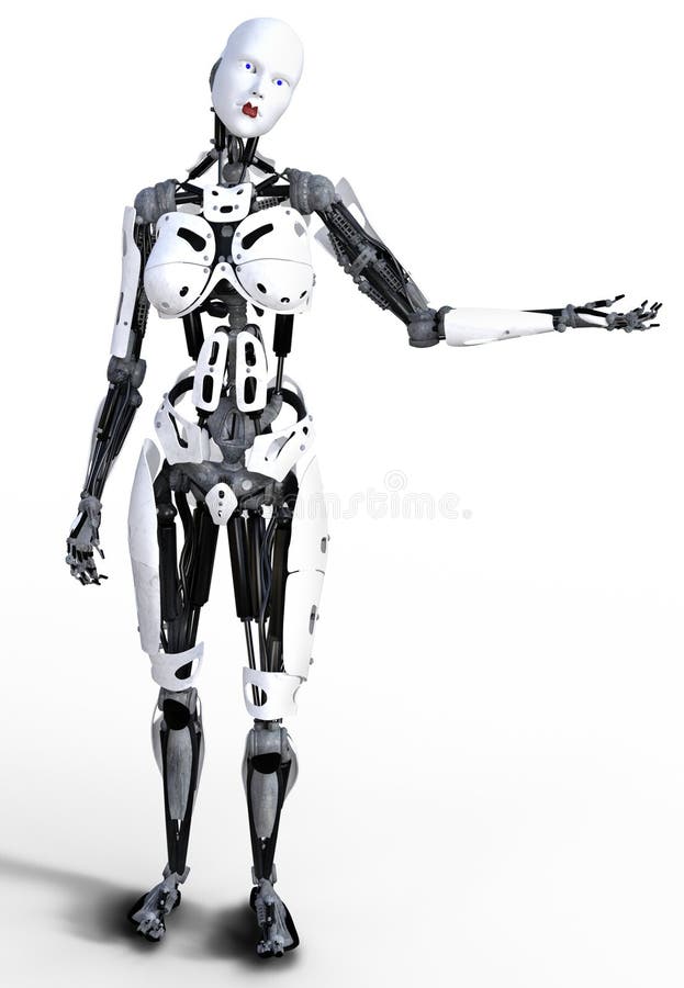 Female robot cyborg stock illustration. Illustration of gesture - 55080928