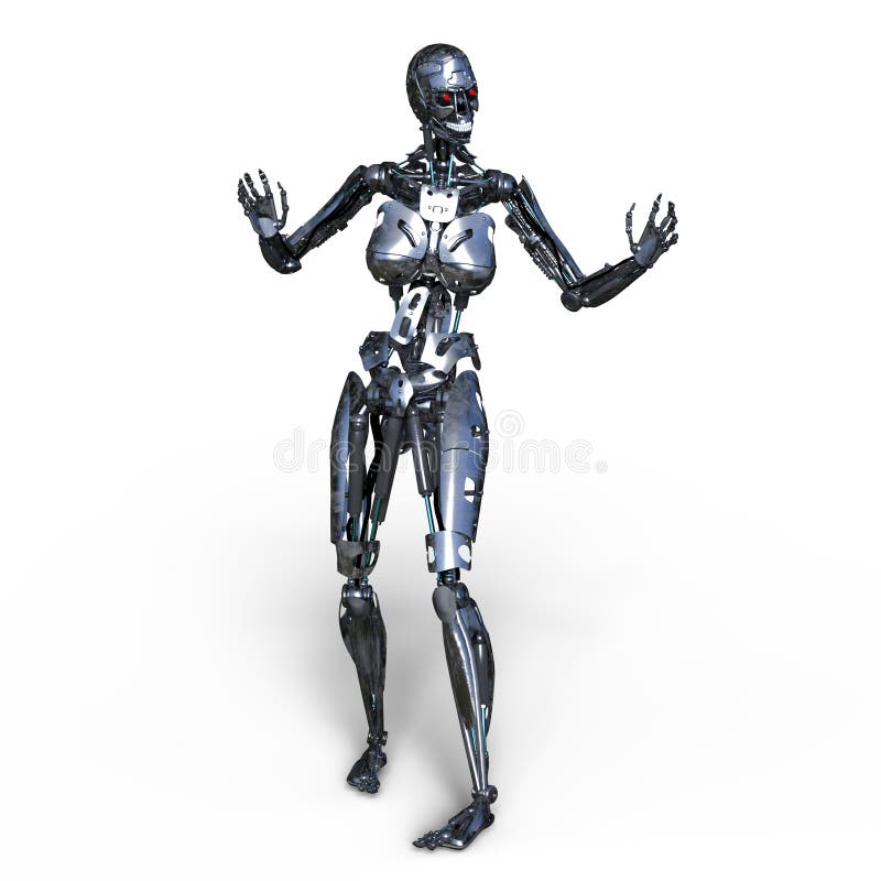 Female robot stock illustration. Illustration of woman - 79496439