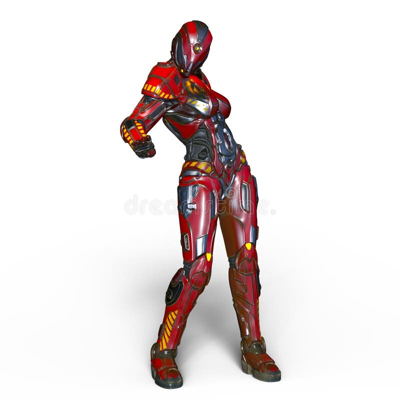 Female robot stock illustration. Illustration of white - 95538050