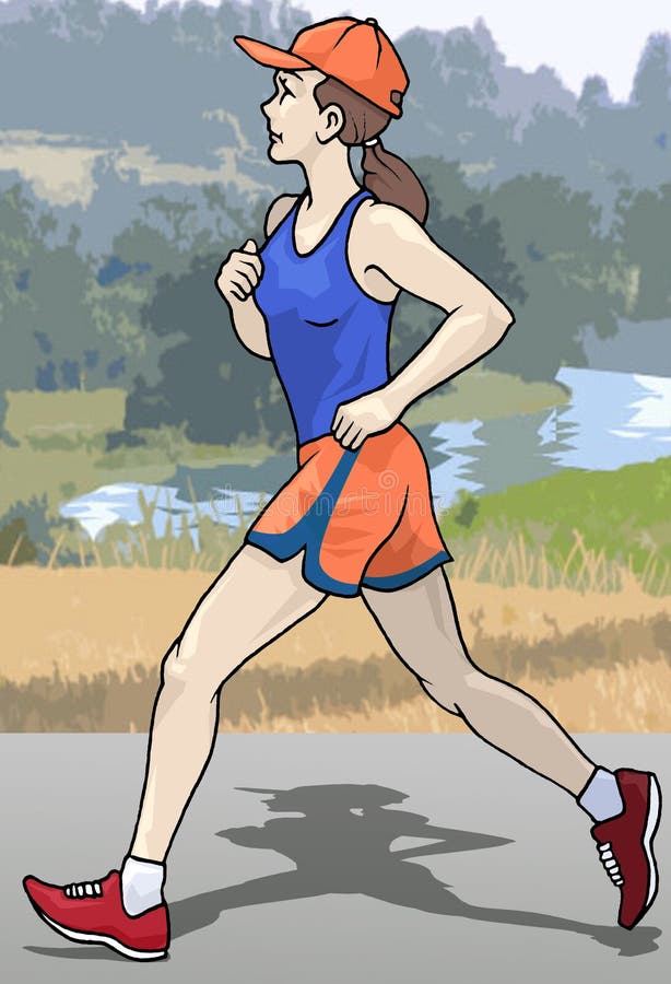 Female runner stock illustration. Illustration of garden - 5271181