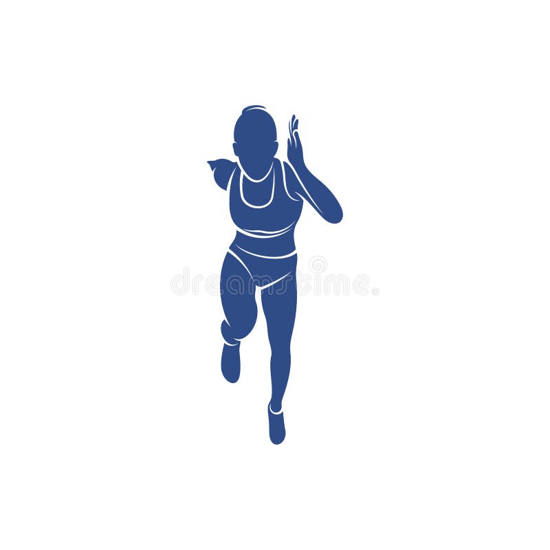 Female Runner Athletic Logo Design Vector. Icon Symbol. Template ...