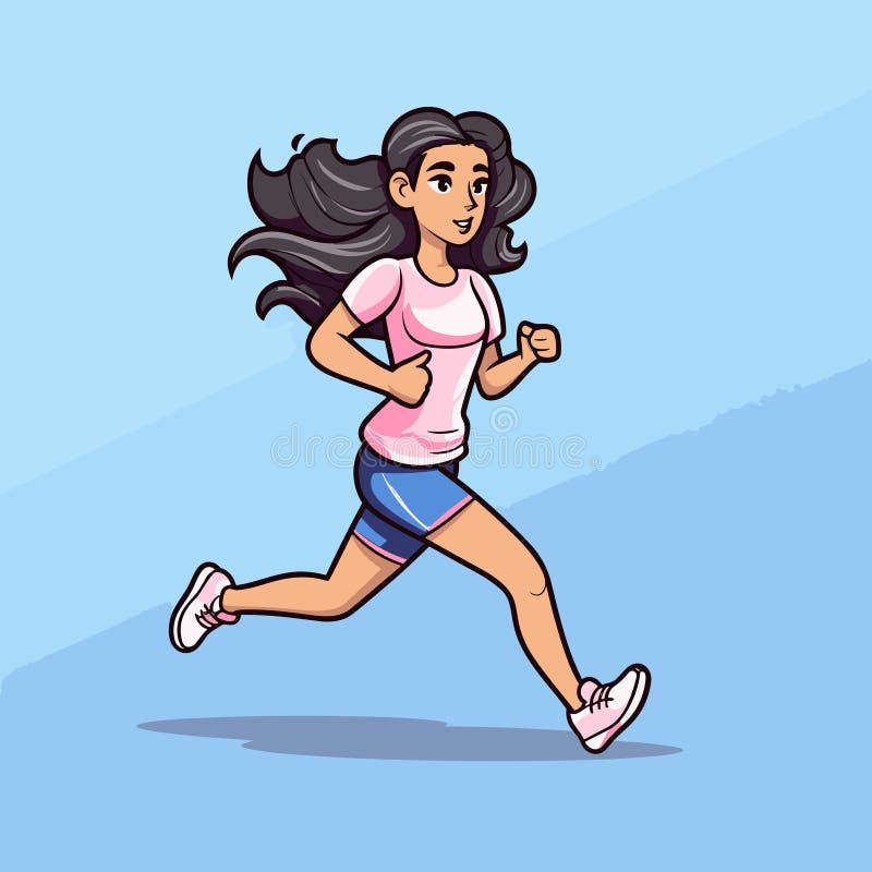 Female Runner Hand-drawn Illustration. Female Runner. Vector Doodle ...