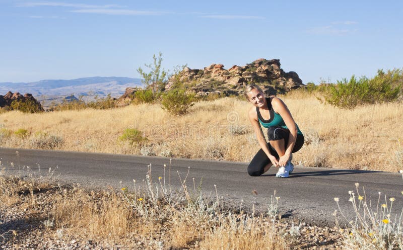 Female Runner Ready for a Morning Jog Stock Image - Image of morning ...