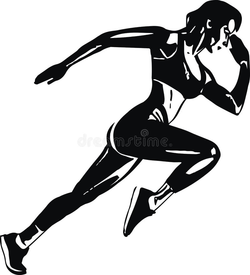 Female Runner Sketch Illustration Stock Vector - Illustration of ...