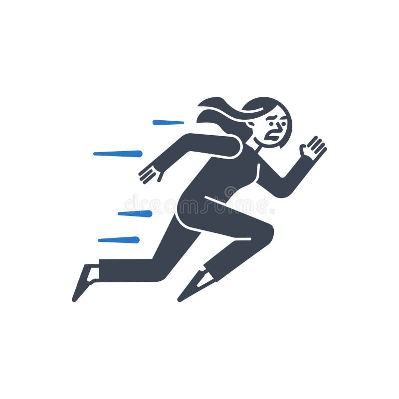 Female Runner Sprint Icon stock vector. Illustration of running - 376289651