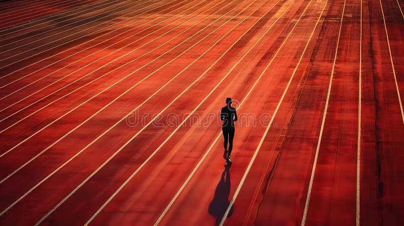 Female Runner Training on a Vibrant Red Track Stock Image - Image of ...