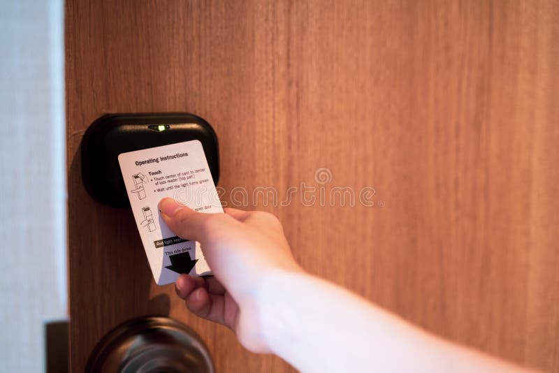 Hand Holding Key Card Access the Hotel Room Stock Photo - Image of card ...