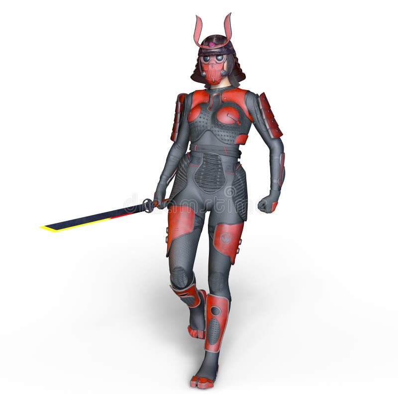 Female samurai warrior stock illustration. Illustration of commander ...