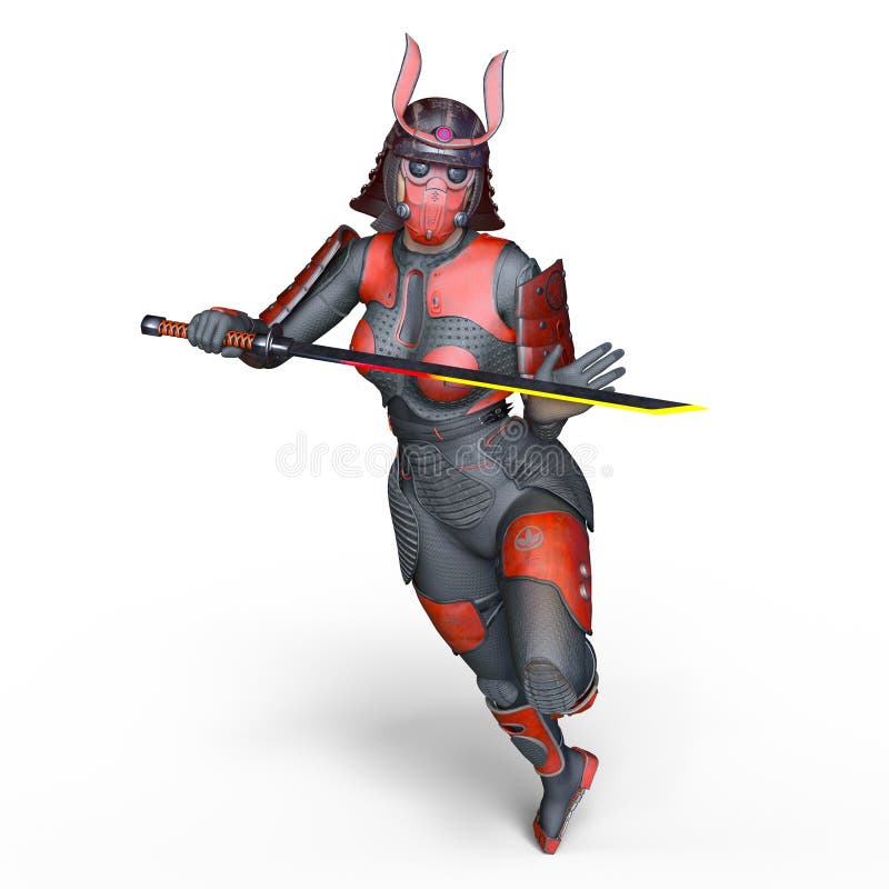 Female samurai warrior stock illustration. Illustration of commander ...