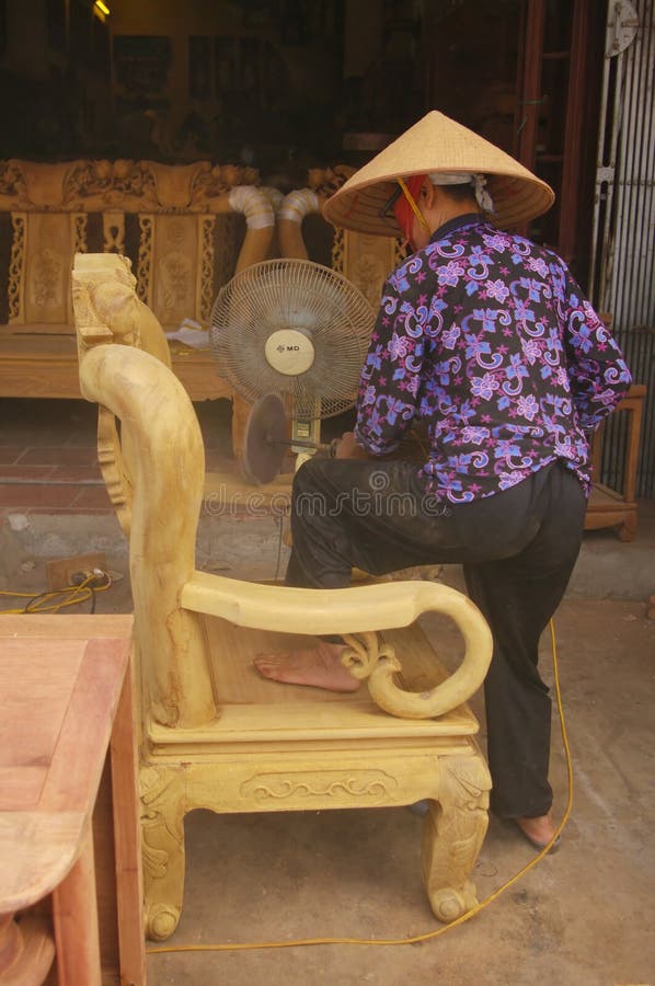 Female Sanding a Wooden Chair Editorial Photography - Image of sand ...