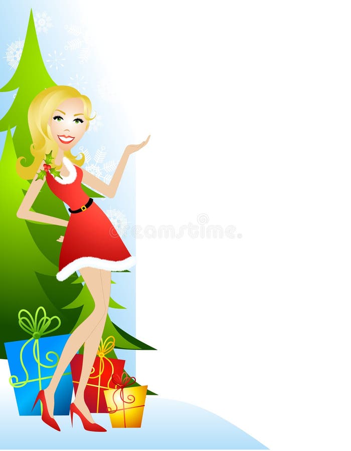 Female Santa Xmas Helper 2 stock illustration. Illustration of ...