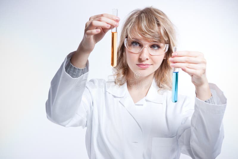 Female scientist stock image. Image of horizontal, cute - 12388611