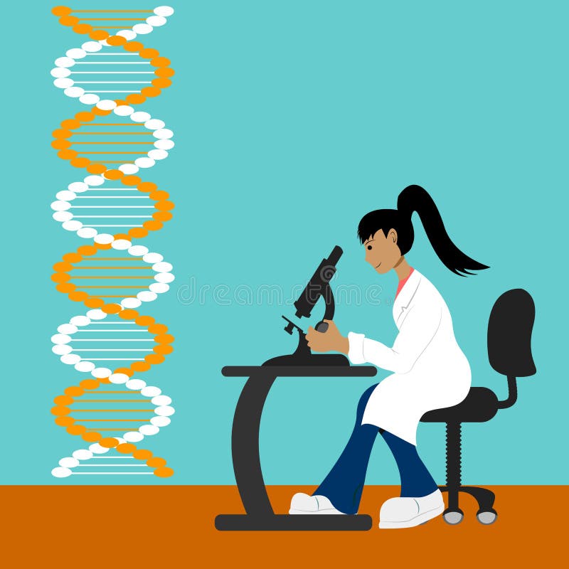 Lady Scientist Microscope Cartoon Stock Illustrations – 65 Lady ...