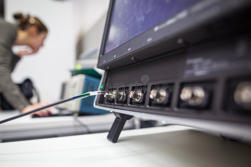 Female Scientist in a Quantum Optics Lab Stock Image - Image of glasses ...