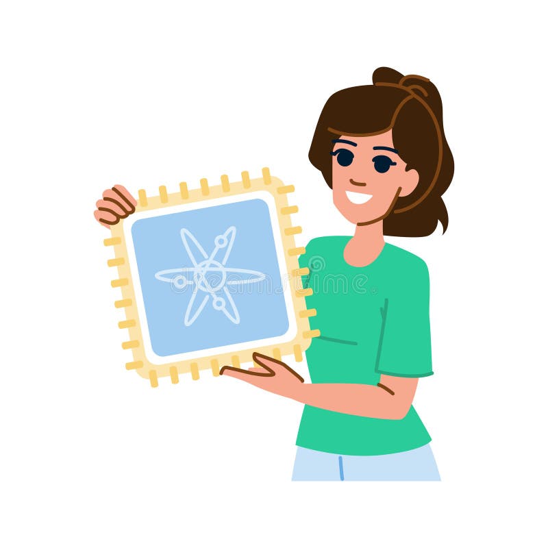 Scientist Holding Quantum Computing Microchip Smiling Stock ...