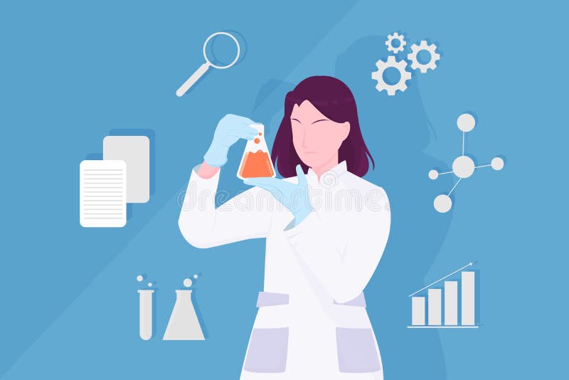 Female Scientist Illustration Vector Illustration Stock Illustration ...