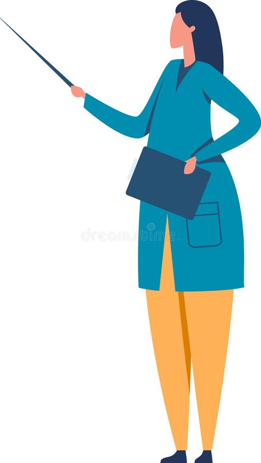Female Scientist in Lab Coat Pointing and Explaining with Folder ...