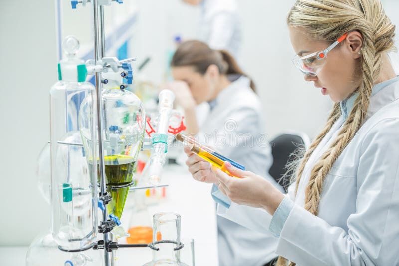 Female scientist in lab stock photo. Image of horizontal - 90100334