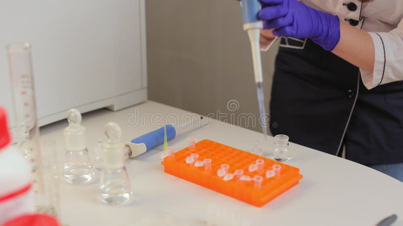 Female Scientist Making Analysis and Using Laboratory Tools Stock ...