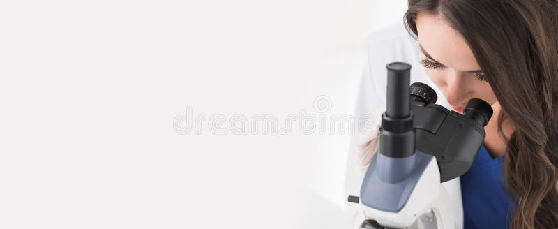 Female Scientist with Microscope Stock Image - Image of clinical ...